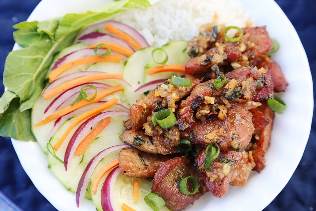 Vietnamese Grilled Pork with Rice Noodles - Today's Delight